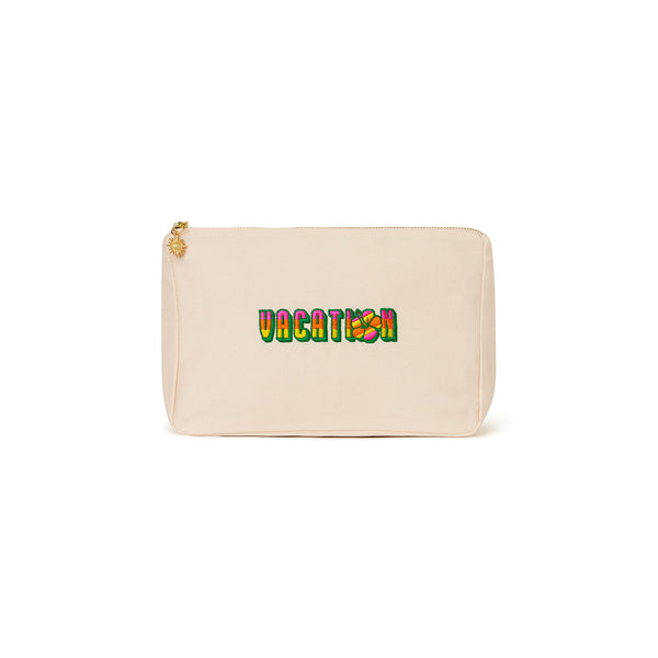 Embroidered Beach Pouch - Volley Vacay –Kulani Kinis