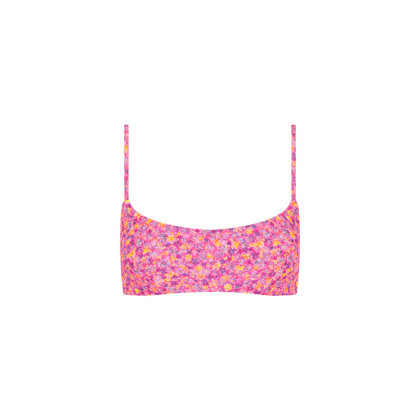 Invisible Underwire Crop Bikini Top - Gelato Bloom –Kulani Kinis